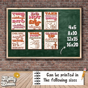 Art Classroom Rules Poster Bundle, Art Classroom Decor, Art Teacher ...