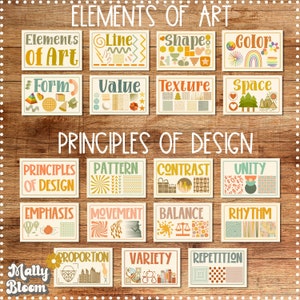 Elements and Principles Poster Bundle, Principles of Design, Elements ...