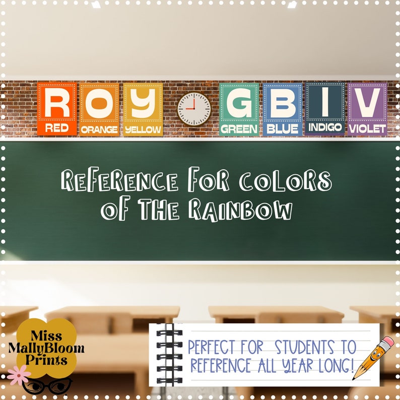 Classroom Poster Bundle ROYGBIV Rainbow Art Classroom Decor - Etsy