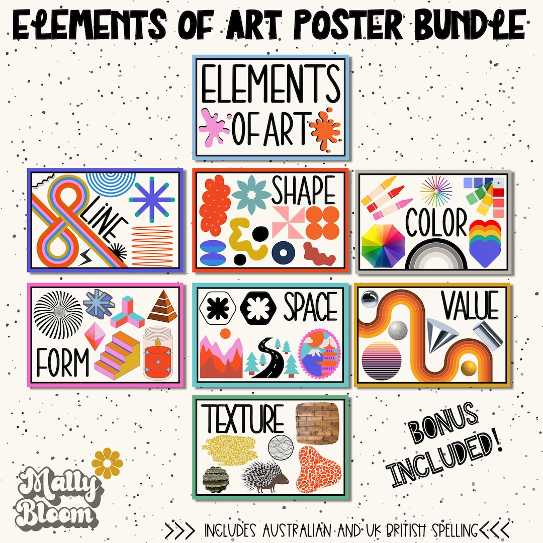 Elements of Art Poster Bundle, Classroom Decor, Classroom Poster Bundle ...