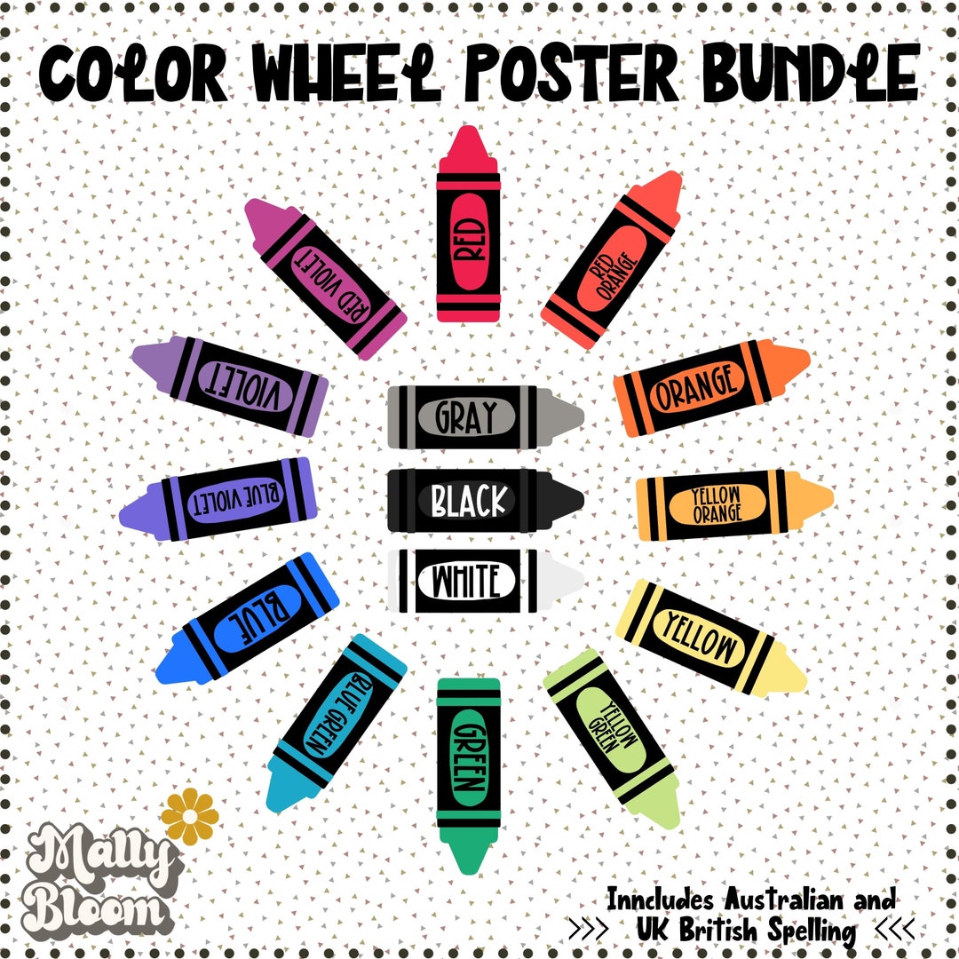 Color Wheel Poster, Art Classroom Decor, ROYGBIV, Color Theory Poster ...