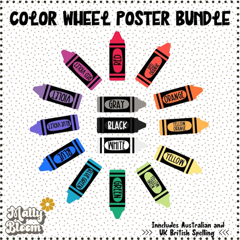 Color Wheel Poster Art Classroom Decor ROYGBIV Color Theory - Etsy
