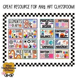 Elements of Art, Principles of Design Poster Bundle, Classroom Decor ...