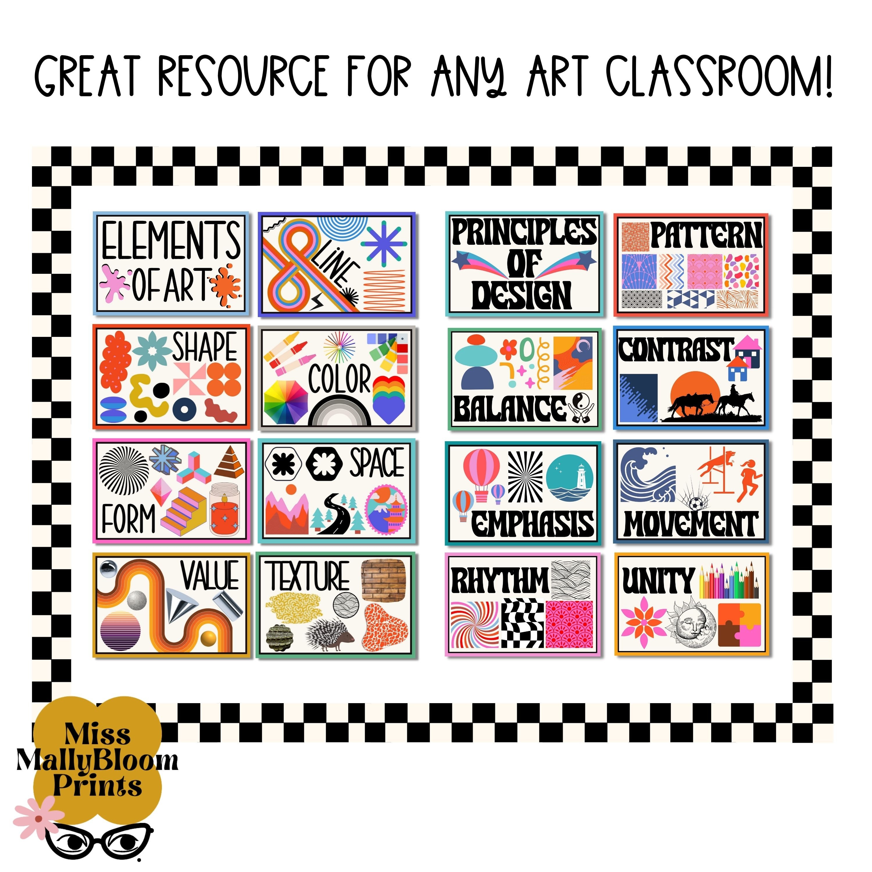 Elements of Art, Principles of Design Poster Bundle, Classroom Decor ...