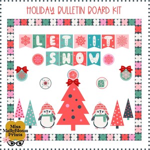 Holiday Bulletin Board Kit or Classroom Winter Decor, Easy Christmas ...