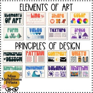 Rainbow Elements of Art Classroom Decor Bundle,principles of Design ...