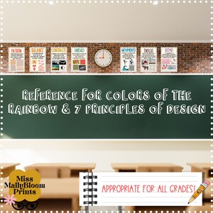 Spanish Classroom Poster Bundle, Rainbow Principles of Design, Spanish ...