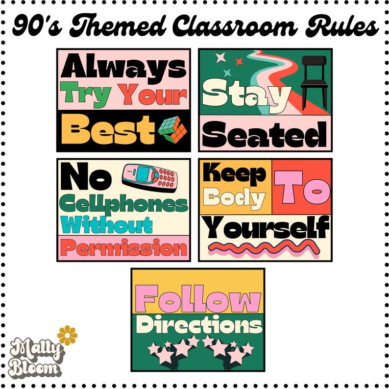 Classroom Rules Poster Bundle, Classroom Expectations, Bulletin Board ...