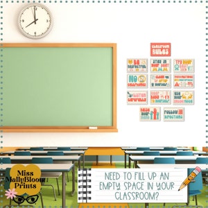Classroom Rules Poster Bundle_bulletin Board Kit or Classroom Decor ...