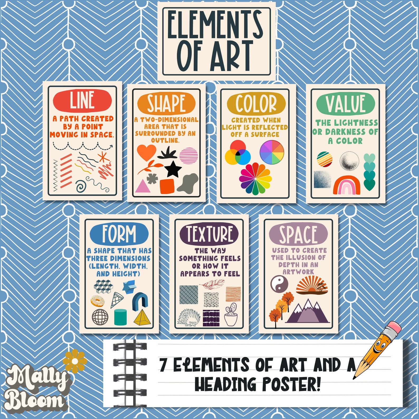 Rainbow Elements of Art Classroom Decor Bundleprinciples of - Etsy