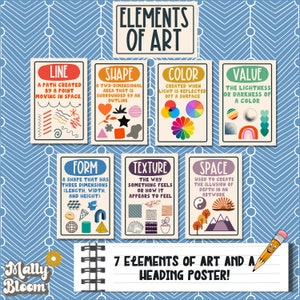 Rainbow Elements of Art Classroom Decor Bundle,principles of Design ...