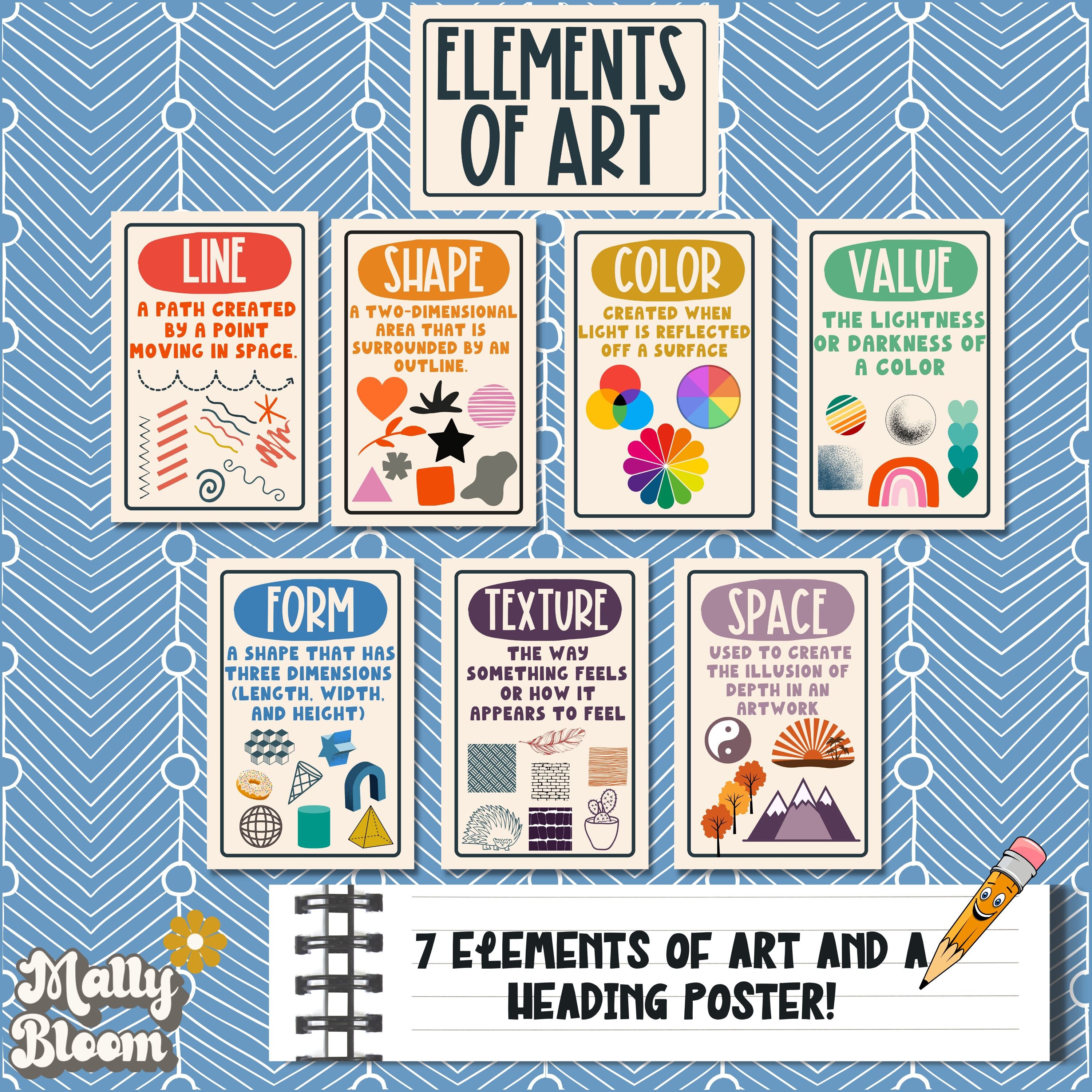 Rainbow Elements of Art Classroom Decor Bundle,principles of Design ...