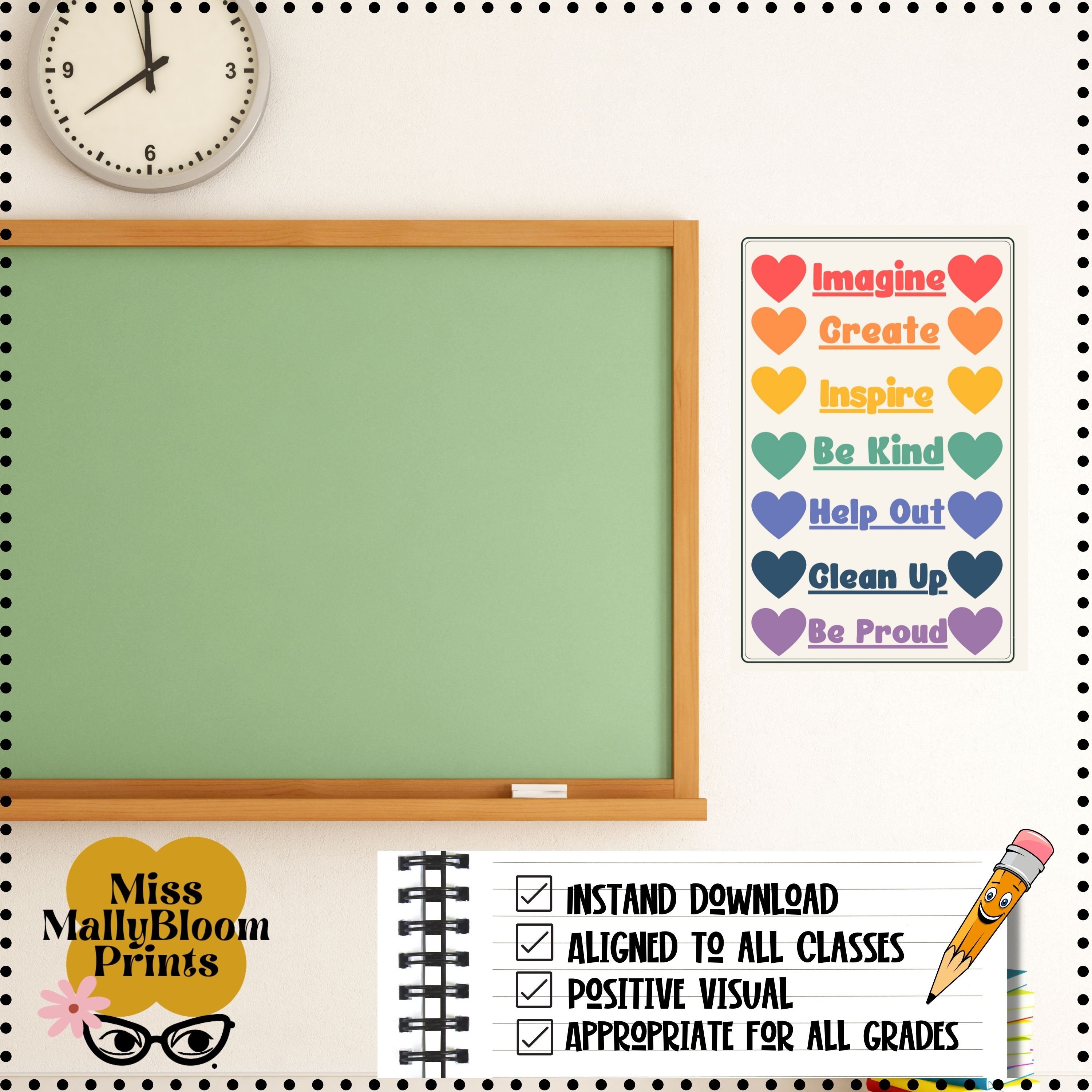 Rainbow Classroom Poster Printable, Positive Class Decor, Teacher Print ...