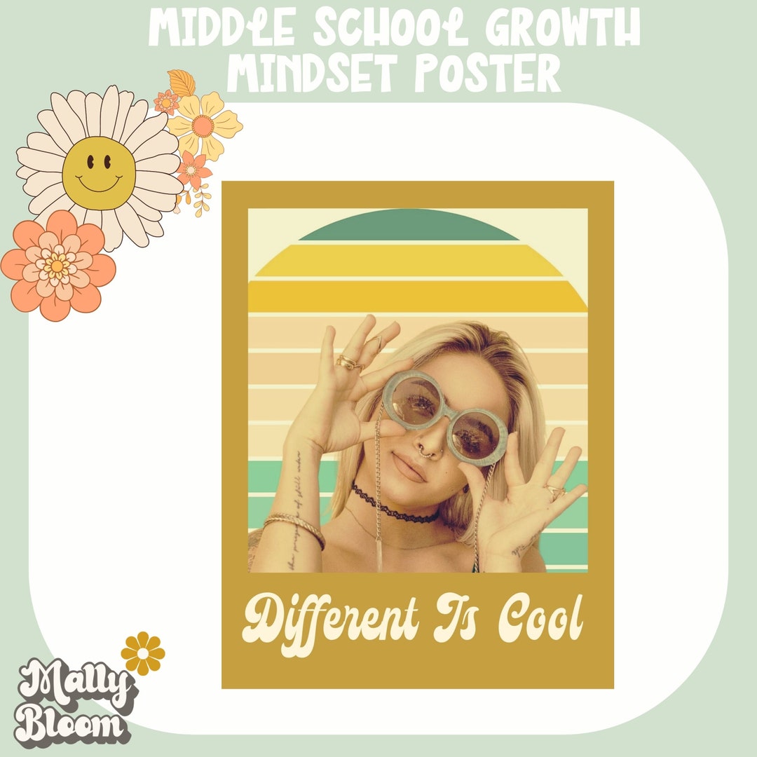 Boho Classroom Decor, Middle School Growth Mindset Poster, Positive ...