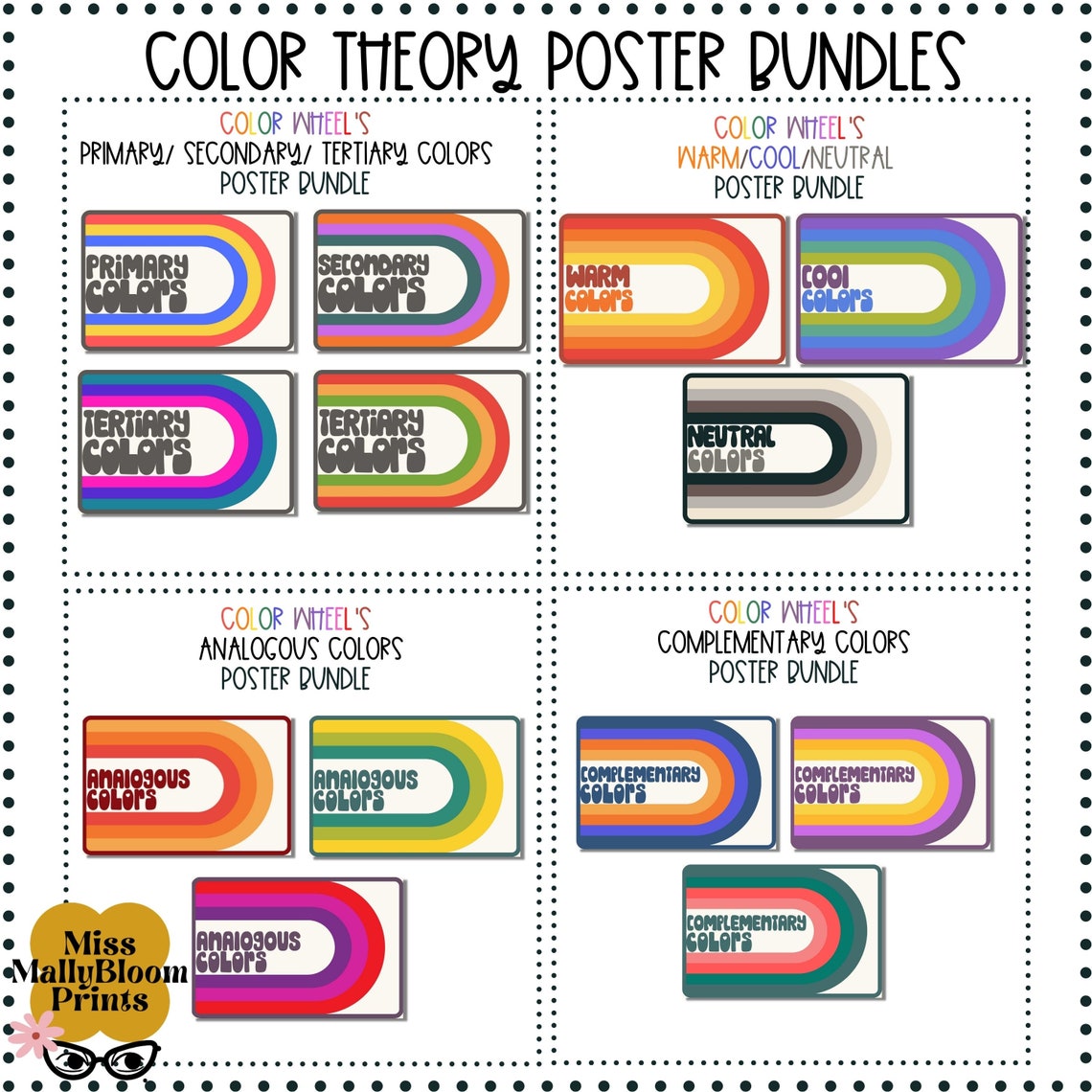Art Classroom Decorcolor Theory Poster Bundlecolor Wheelart | Etsy