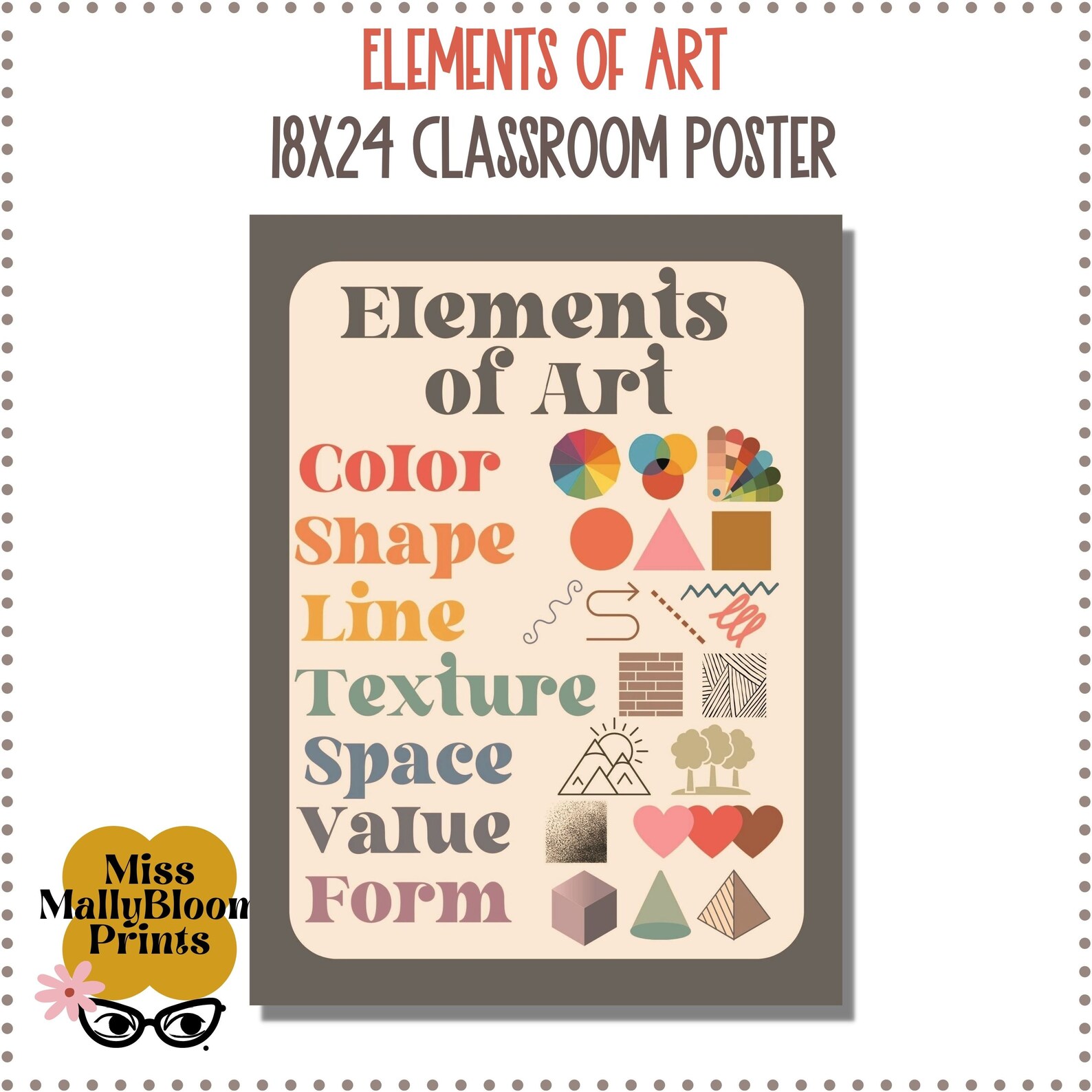 Elements of Art Classroom Poster, Art Classroom Wall Decor , Art ...