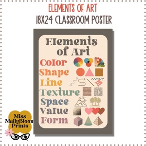 Elements of Art Classroom Poster, Art Classroom Wall Decor , Art ...