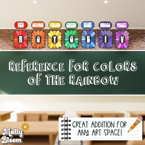 ROYGBIV Art Classroom Poster Bundle, Art Class Rainbow Decor,art ...