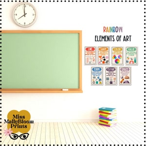 Letters for Rainbow Elements of Art Classroom Decor Bundle, Principles ...
