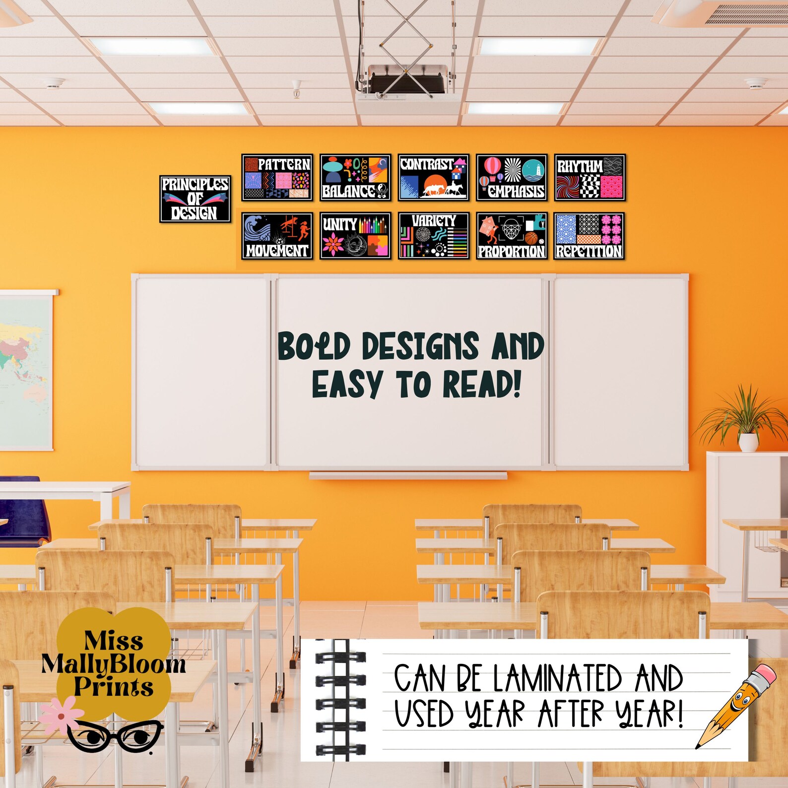 Elements of Art, Principles of Design Poster Bundle, Classroom Decor ...