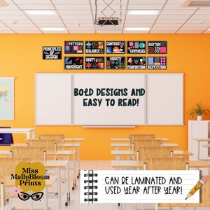 Elements of Art, Principles of Design Poster Bundle, Classroom Decor ...