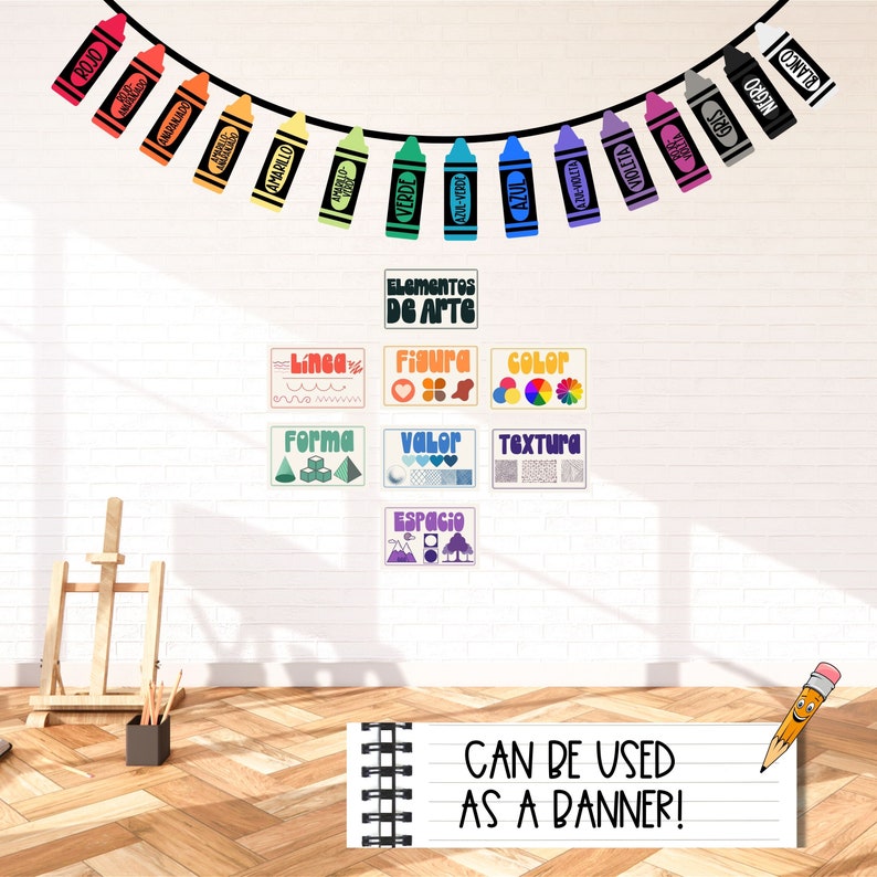 Spanish Color Wheel Poster Bundle, Art Classroom Decor, ROYGBIV, Color ...