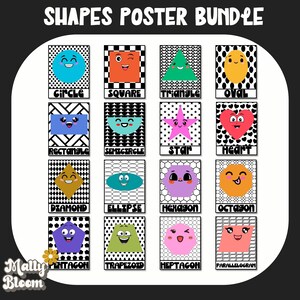 Art Classroom Shapes Poster Bundle, Shapes Classroom Decor, Art Teacher ...