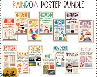 Elements of Art & Principles of Design Poster Set - Etsy