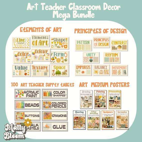 Art Classroom Decor Bundle Elements of Art Principles of - Etsy