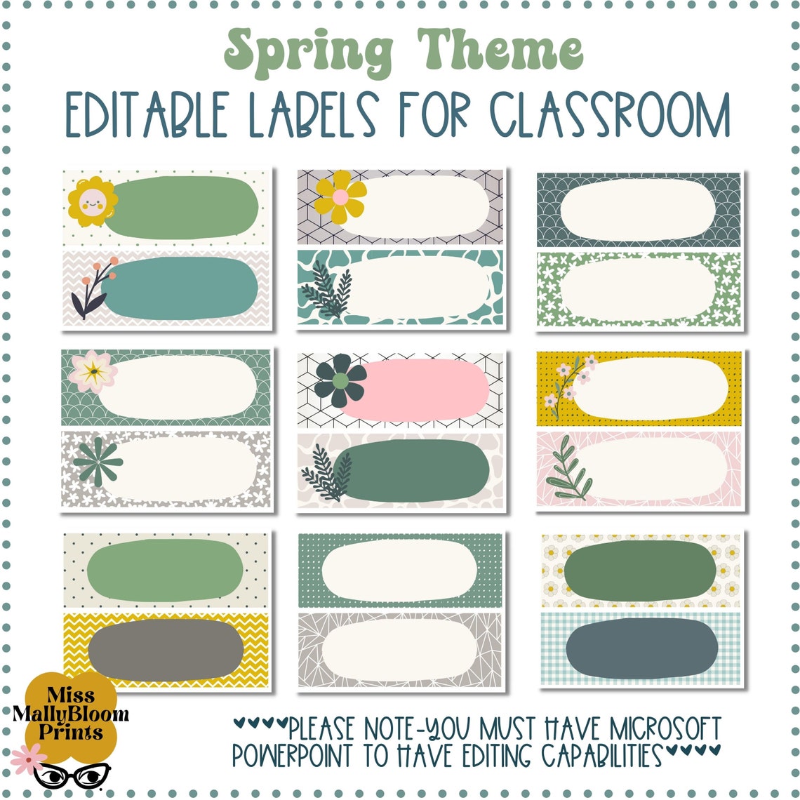 Editable Classroom Labels Name Labels Editable Name Labels - Etsy