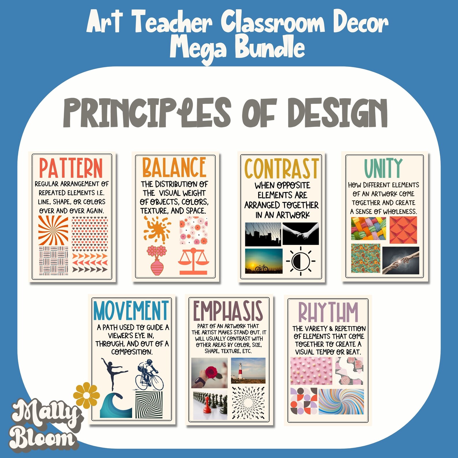 Rainbow Elements of Art Classroom Decor Bundleprinciples of - Etsy