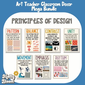 Rainbow Elements of Art Classroom Decor Bundle,principles of Design ...