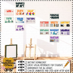 Rainbow Elements of Art Classroom Decor Bundle,principles of Design ...