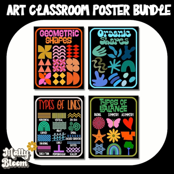 18 ART Teacher CLASSROOM POSTERS Poster Set | Art Painting Drawing ...