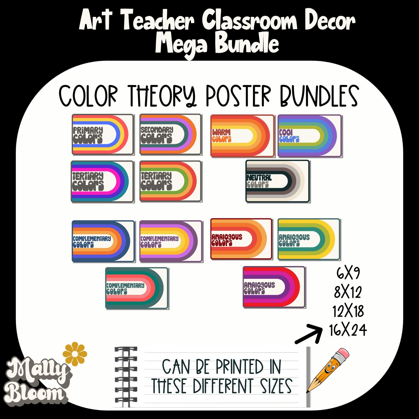 Rainbow Elements of Art Classroom Decor Bundleprinciples of - Etsy