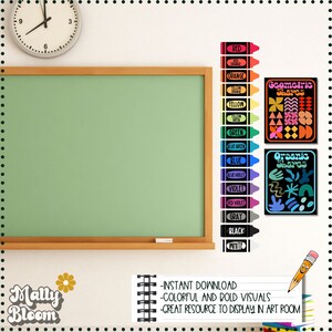 Color Wheel Poster, Art Classroom Decor, ROYGBIV, Color Theory Poster ...