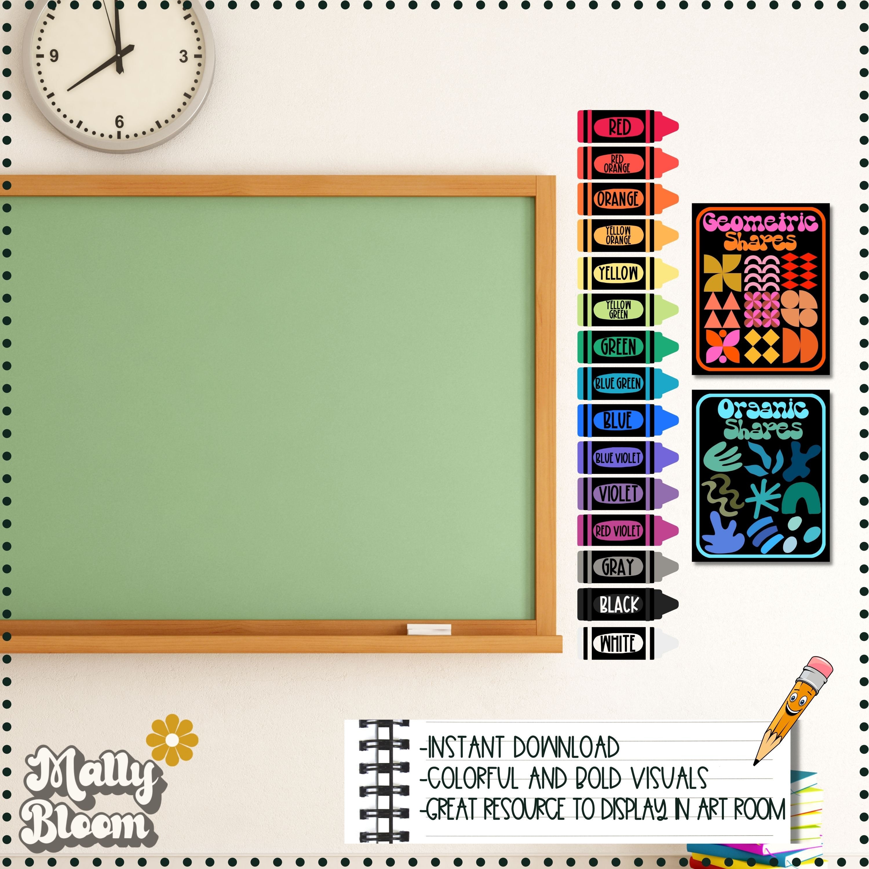 Color Wheel Poster, Art Classroom Decor, ROYGBIV, Color Theory Poster ...