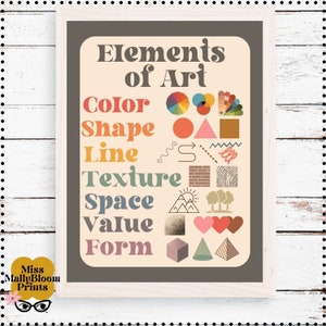 Elements of Art Classroom Poster, Art Classroom Wall Decor , Art ...