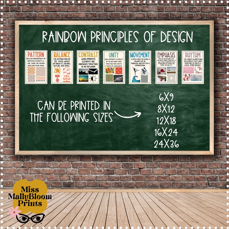 Classroom Poster Bundle Principles Of Design Classroom Decor Etsy 