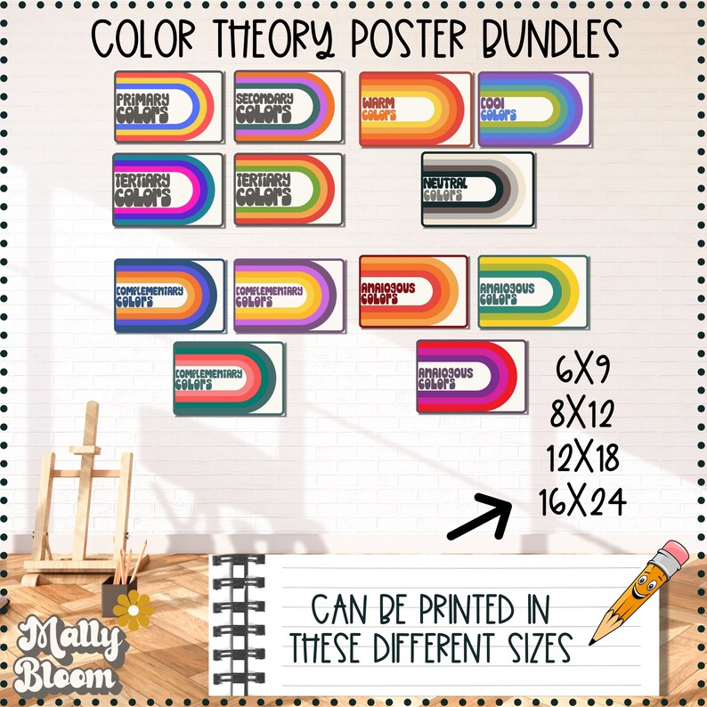 Rainbow Elements of Art Classroom Decor Bundleprinciples of - Etsy