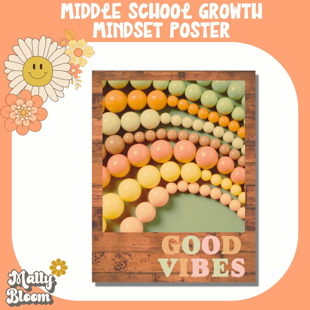 Boho Classroom Decor, Middle School Growth Mindset Poster, Positive ...