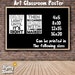 Art Classroom Poster, Art Room Decor, Art Teacher Bulletin Board ...
