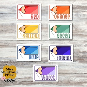 Classroom Poster Bundle, ROYGBIV Rainbow Art Classroom Decor Bundle ...