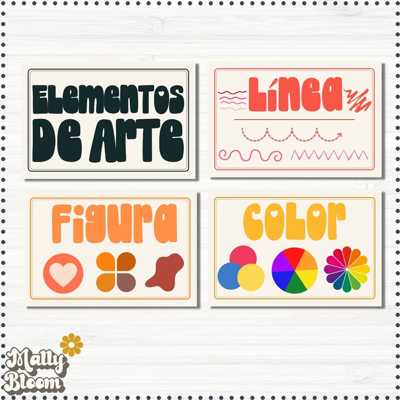 Spanish Classroom Poster Bundle Elements of Art Art - Etsy