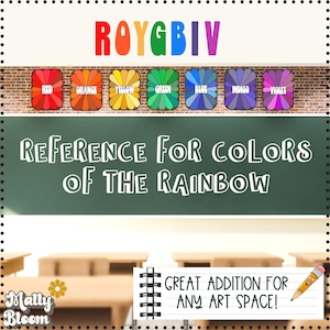 ROYGBIV Art Classroom Poster Bundle, Art Class Rainbow Decor,art ...