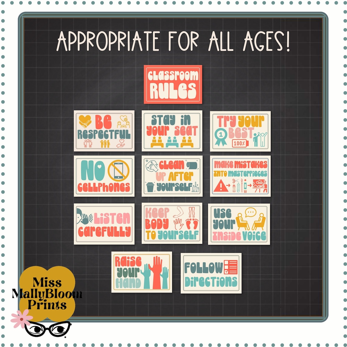 Classroom Rules Poster Bundle_bulletin Board Kit or Classroom - Etsy