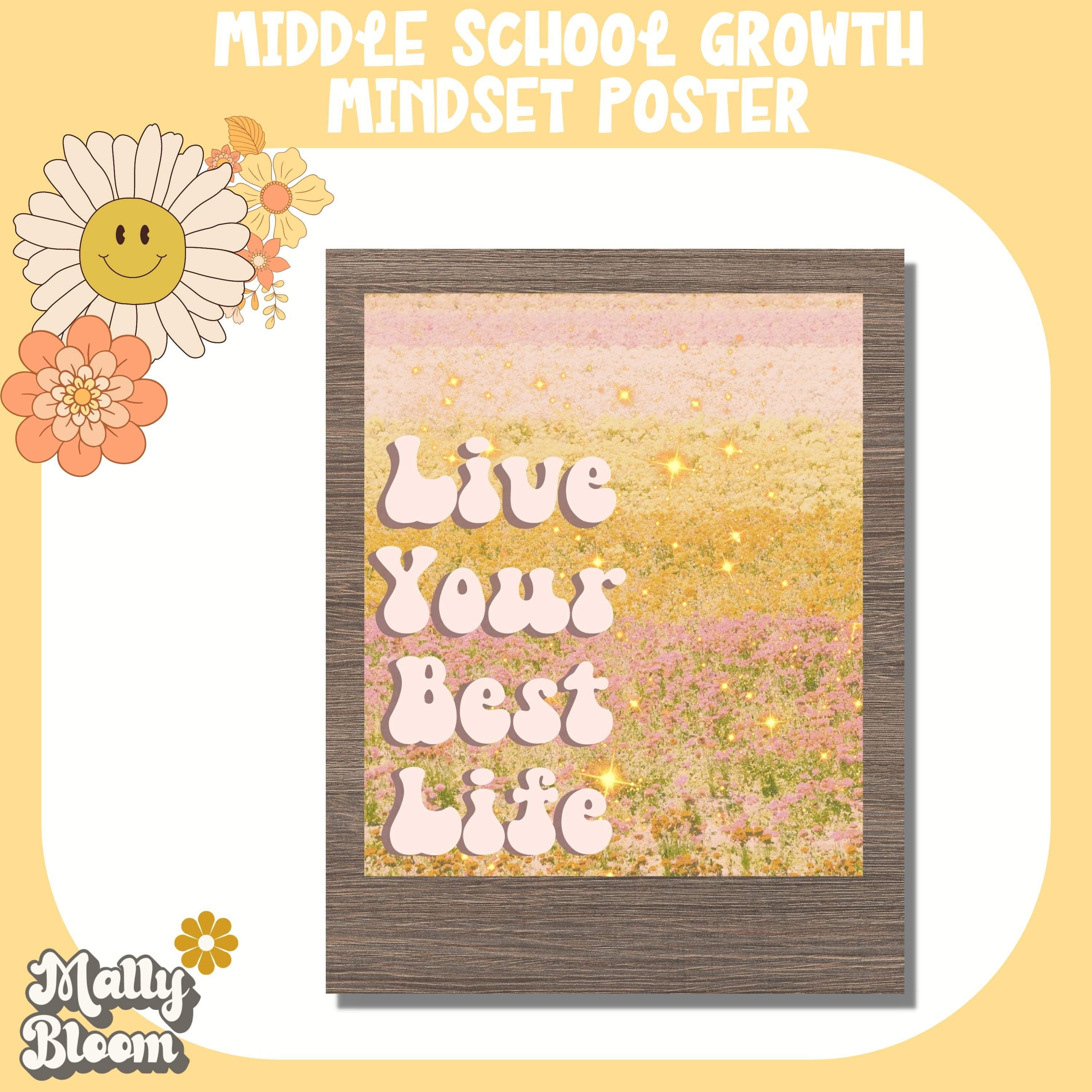 Middle School Boho Classroom Decor Growth Mindset Poster - Etsy