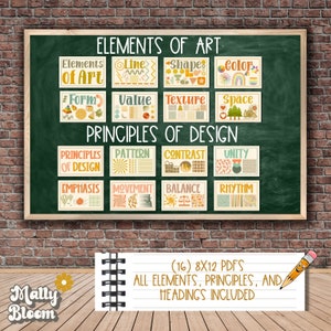 Art Classroom Decor Bundle, Elements of Art, Principles of Design ...