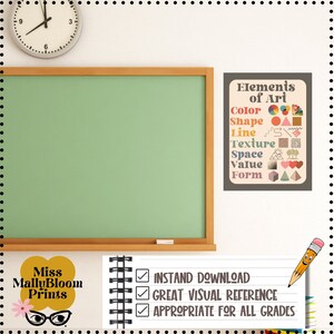 Elements of Art Classroom Poster, Art Classroom Wall Decor , Art ...