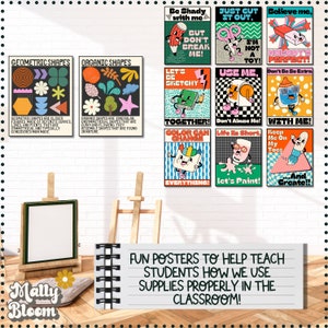 Art Classroom Poster, Art Teacher Decor, Art Classroom Rules,art Class ...